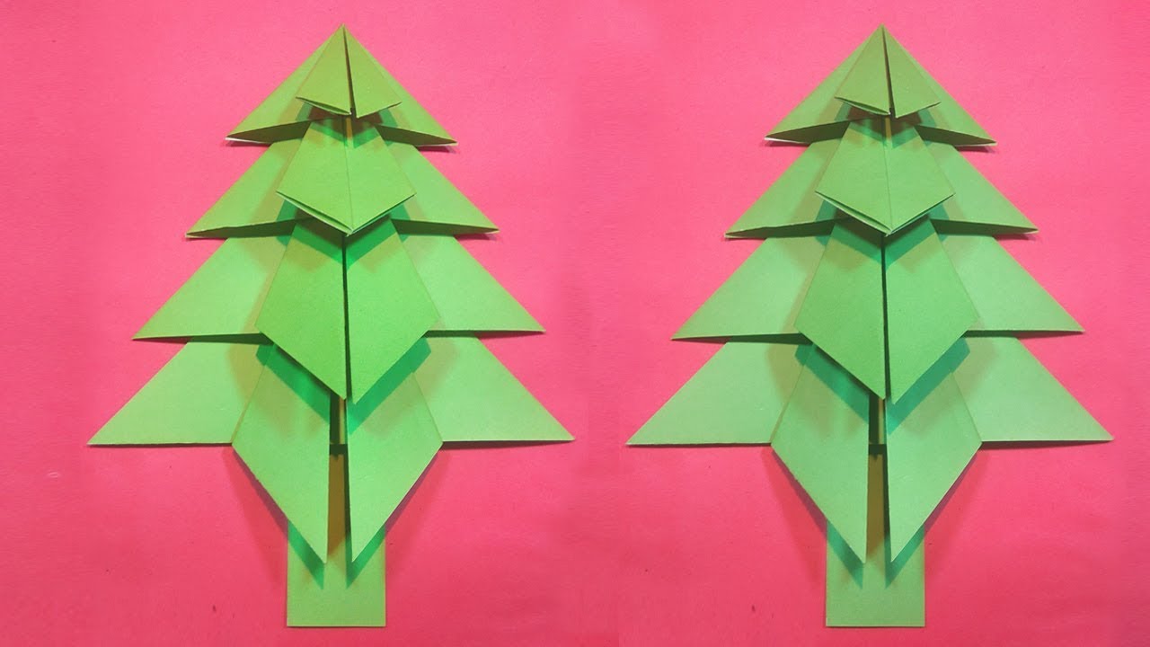 How to Make a 3D Paper Xmas Tree (DIY Tutorial) 3D Paper Christmas Tree ...