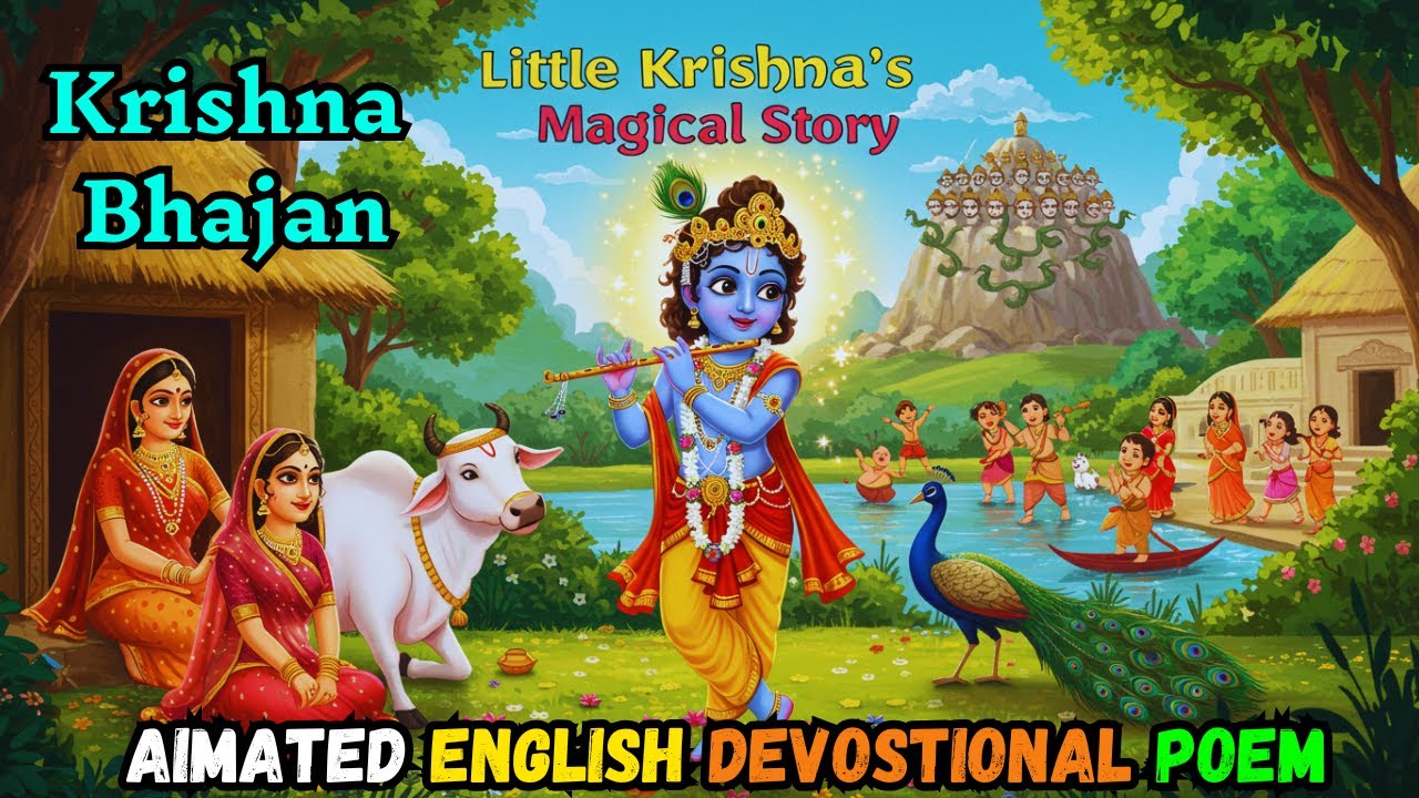 Naughty Gopal-Krishna Bhajan | Animated Devotional poem | Kids animated ...