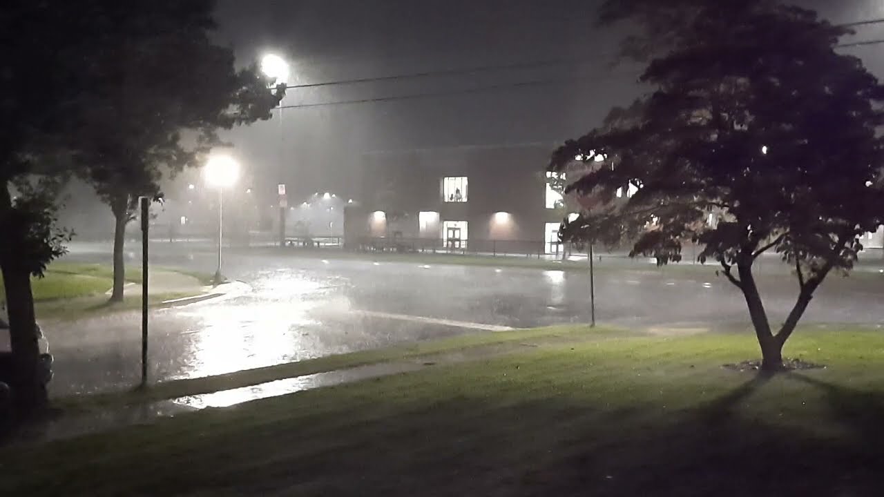 Strong Thunderstorm With Torrential Rain and a Multitude of Lightning ...