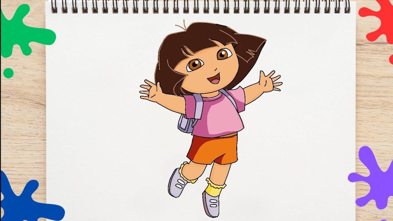 easy way to draw Dora step by step/تعلم طريقة رسم دورا خطوة بخطوة - YouTube