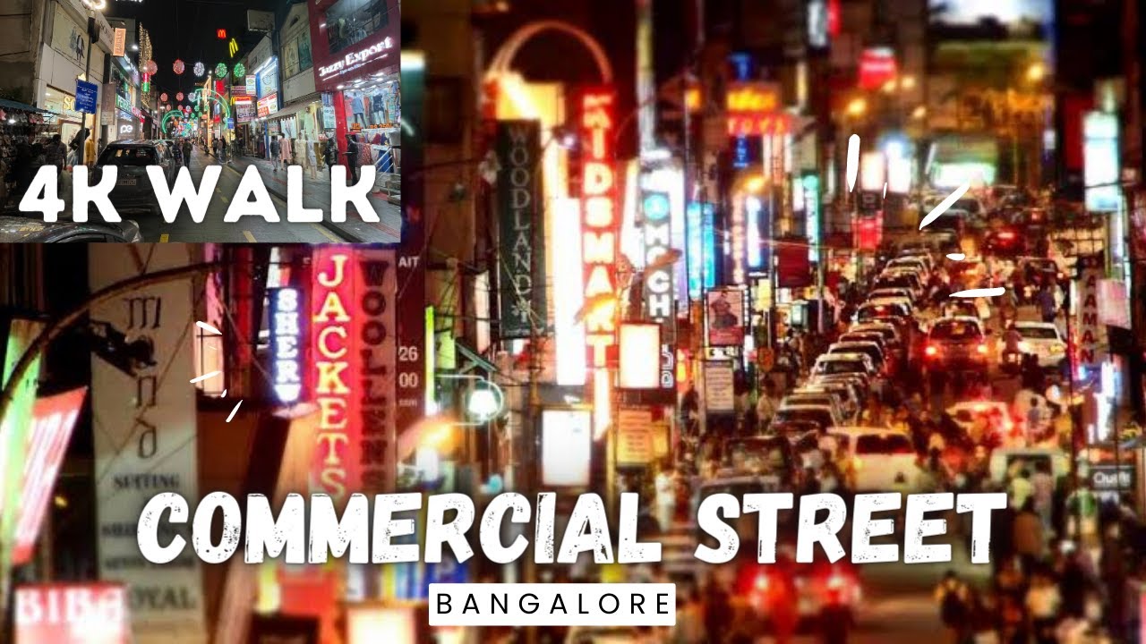 Commercial Street 4k walk | Bangalore City | Rain | Heavy Crowd | 1500 ...