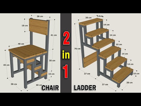 HOW TO MAKE A METAL FOLDING LADDER CHAIR - DETAILED - STEP BY STEP