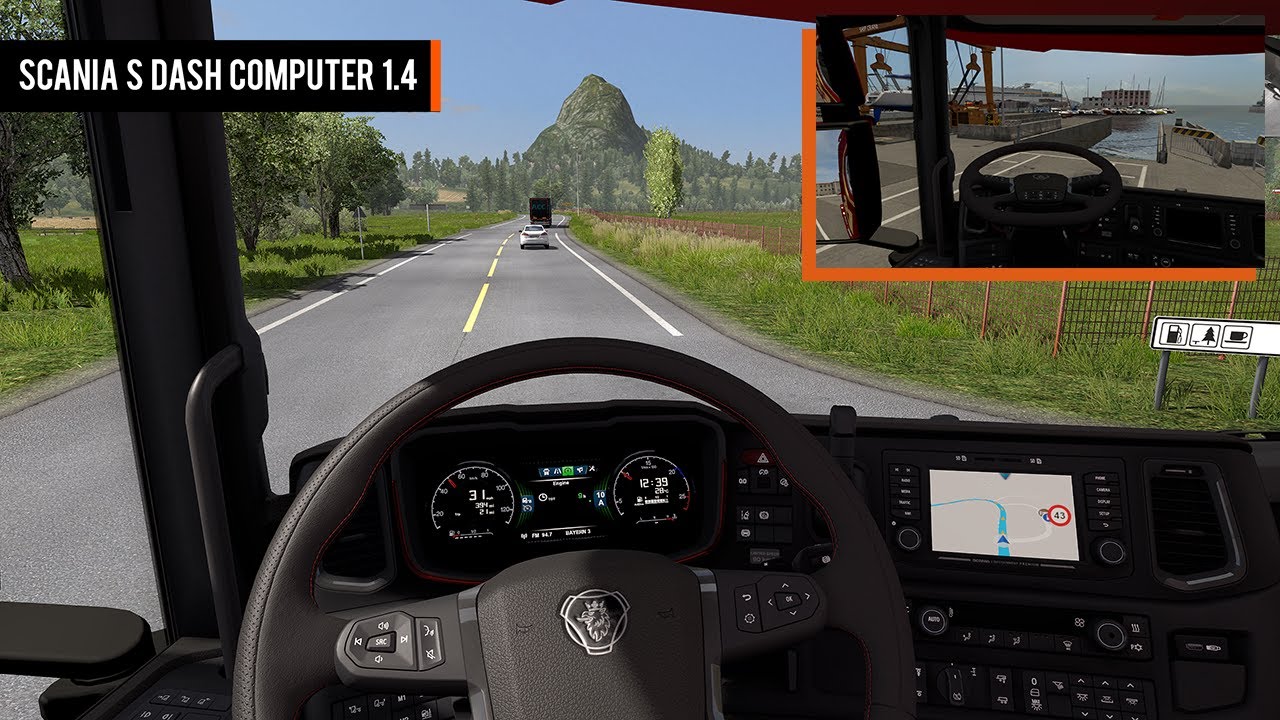 ETS2 [1.37] Scania S Dashboard Computer 1.4 With Animated Steering ...