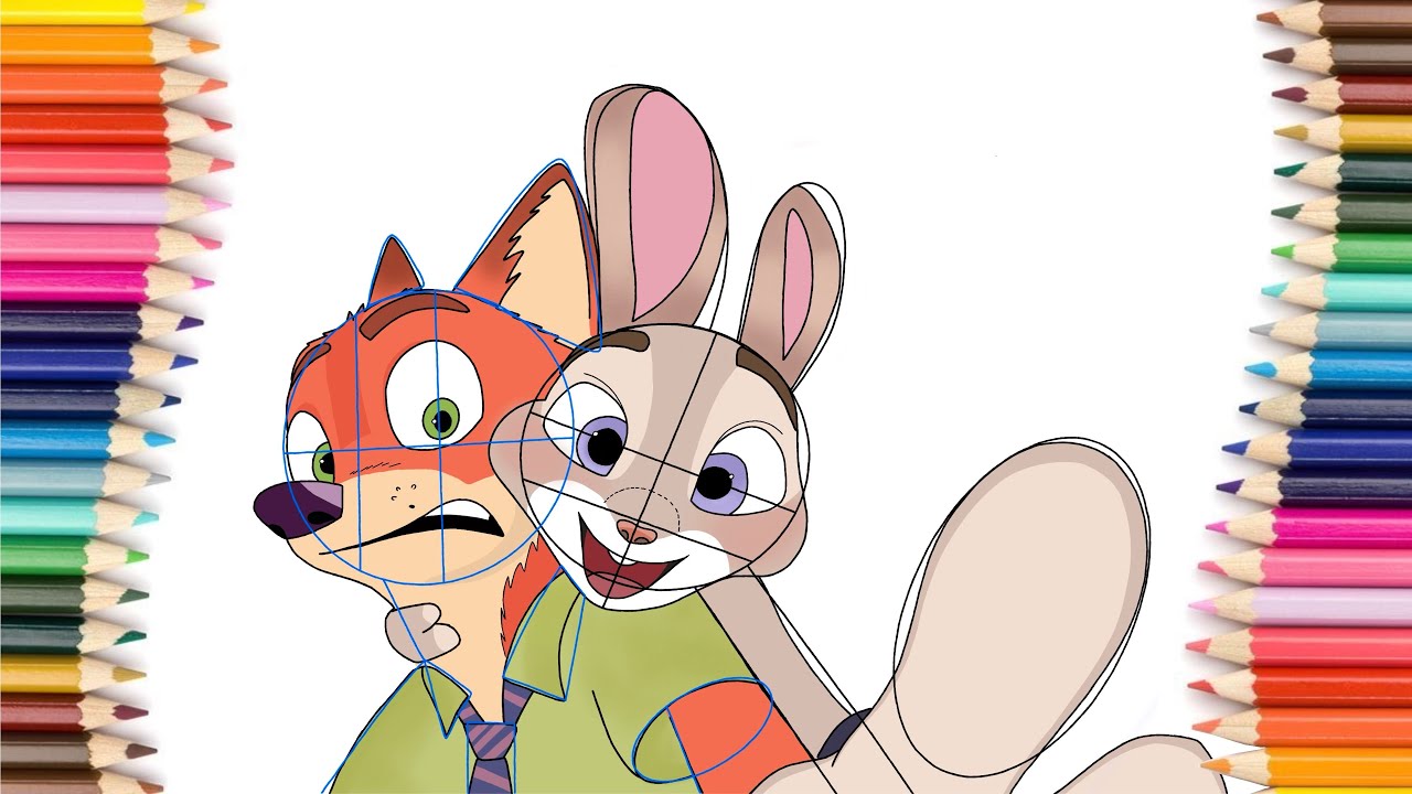 How to draw Nick and Judy from Zootopia 2 - YouTube