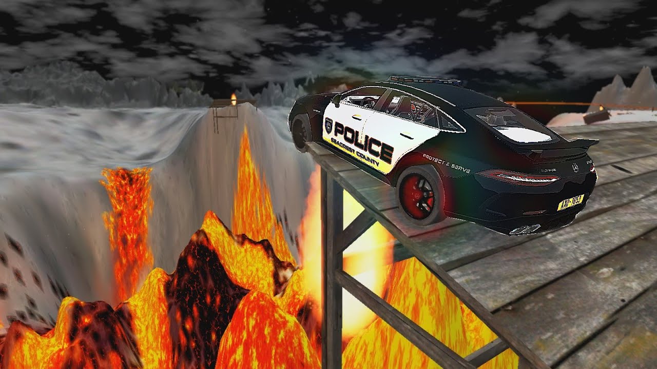 Jumping In Volcano #2 BeamNG.drive lava jump - YouTube