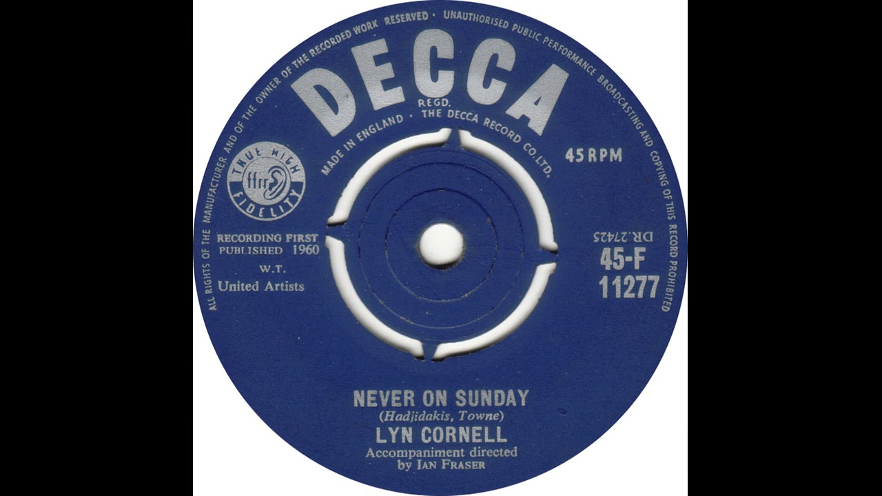 Lyn Cornell - Never On Sunday(1960) - YouTube