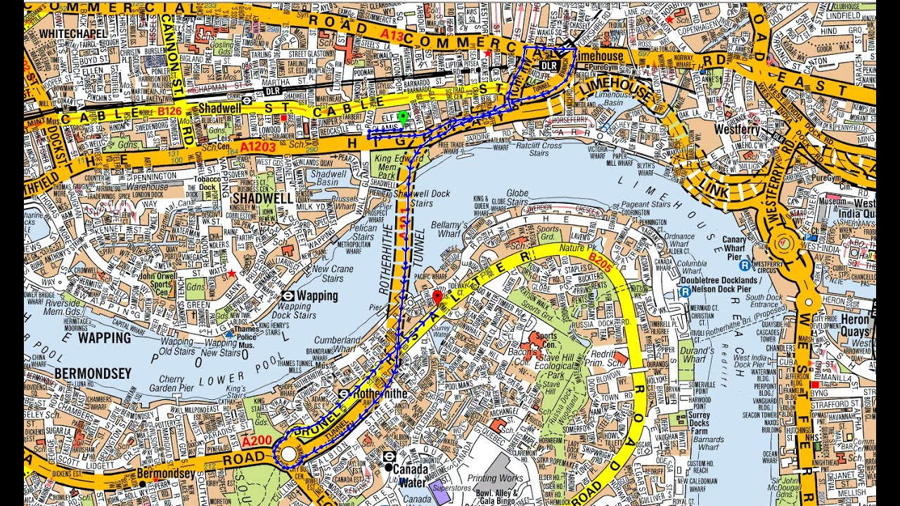 Rotherhithe Tunnel Topographical Route from North to South for TFL ...
