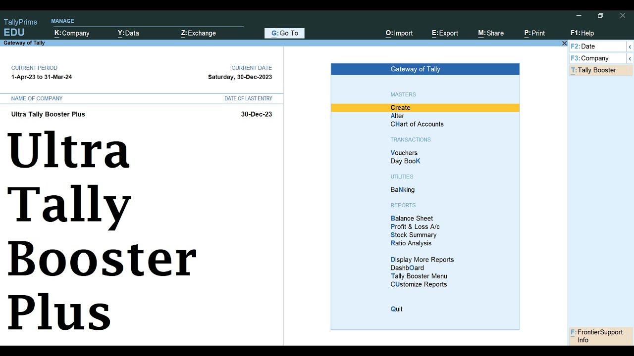 Ultra Tally Booster Plus with 90+ premium features | Ultra Tally ...