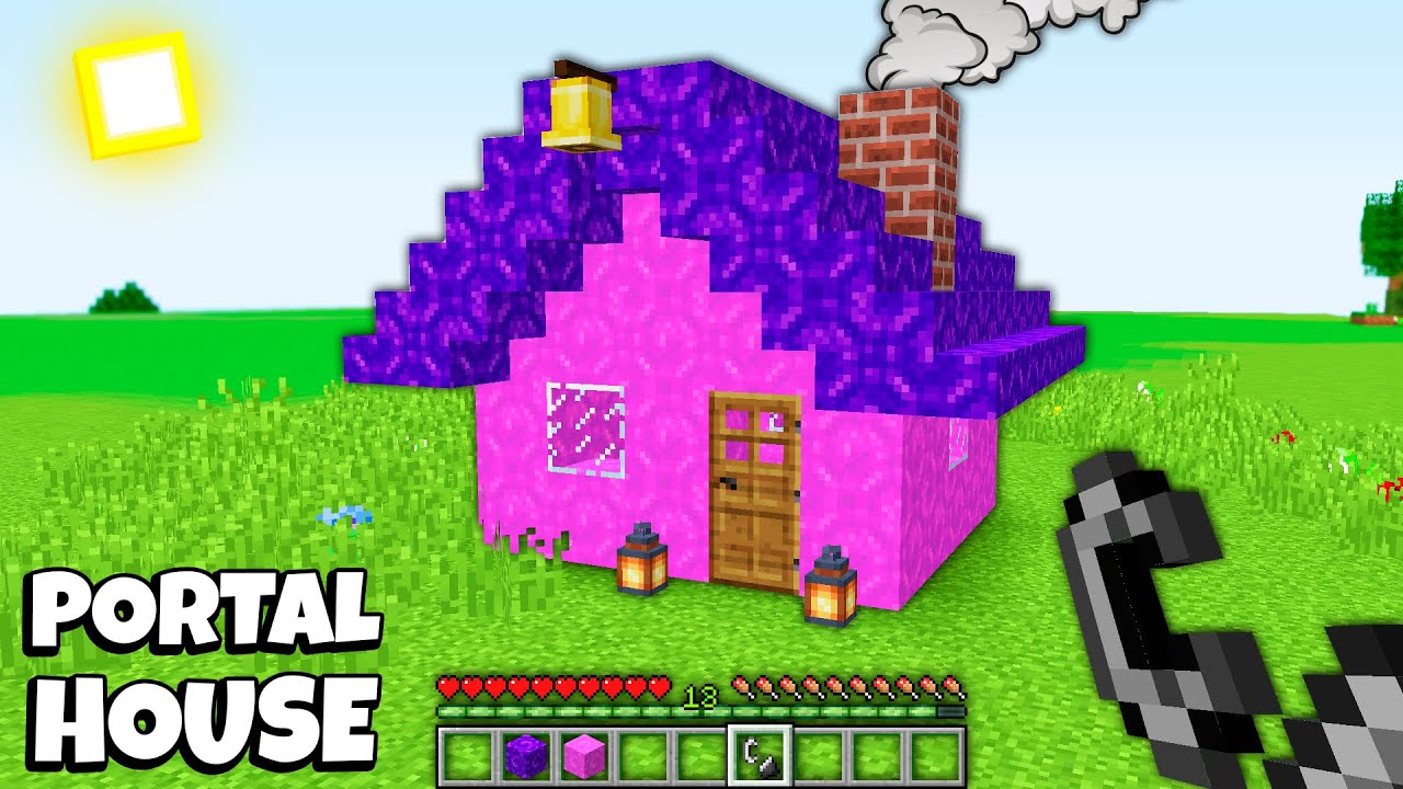 What inside this BIGGEST HOUSE of PORTAL in Minecraft ? UNUSUAL HOUSE ...