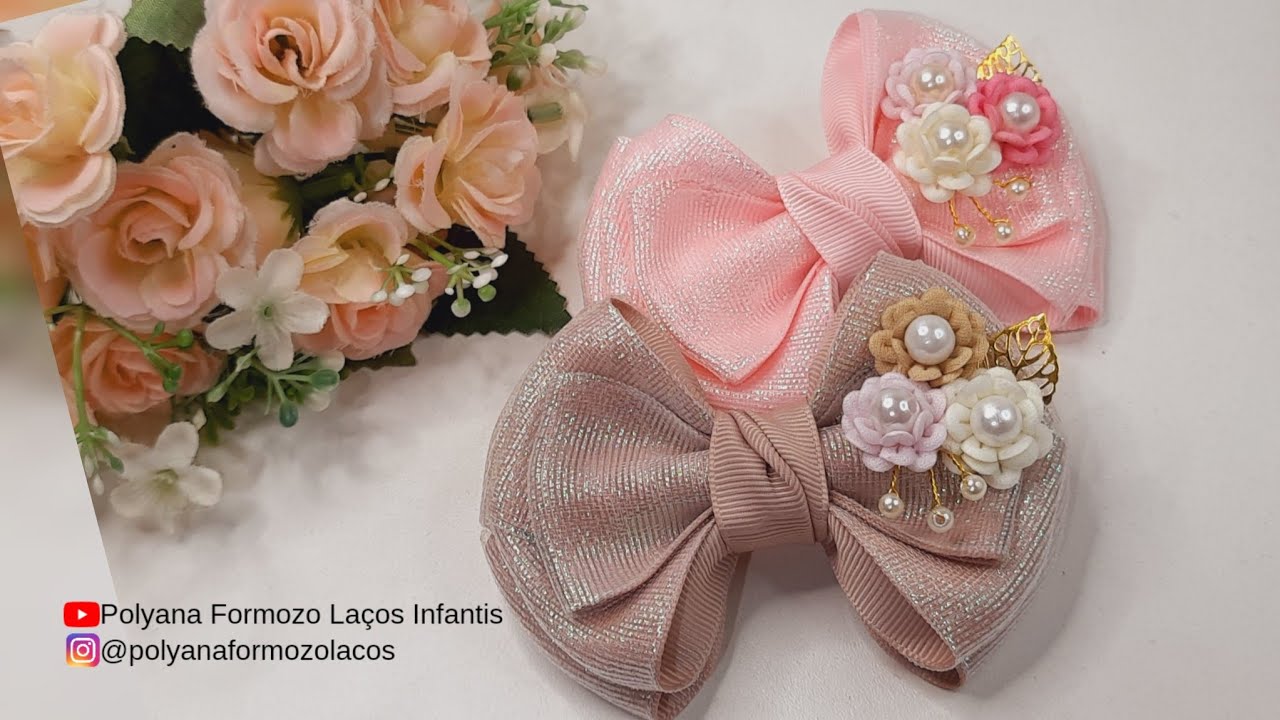 Laço Cruzado Duplo - How To Make a children's bow by Polyana Formozo ...