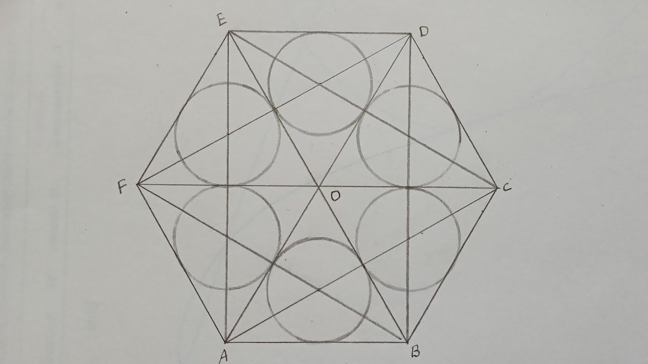Drawing 6 Circles in a Hexagon | Engineering Drawing - YouTube