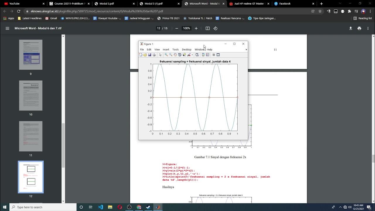 Pembuktian Teori Nyquist dan Aliasing Menggunakan Matlab - YouTube