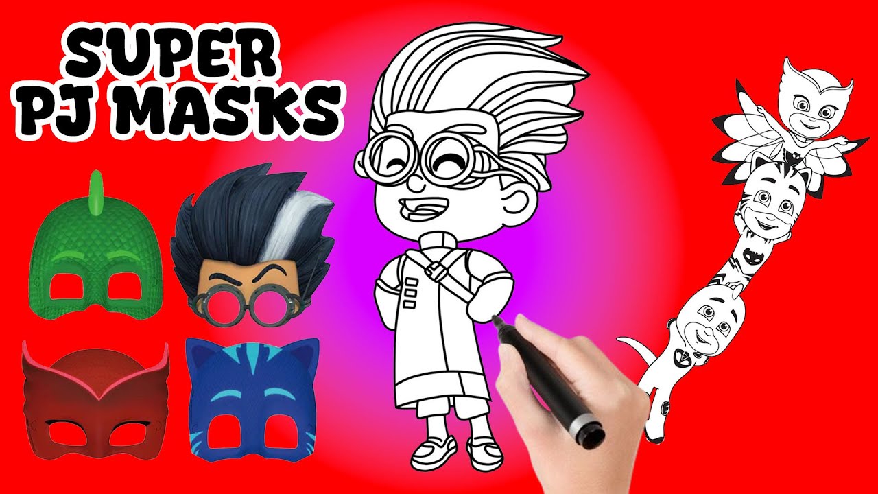 How to Draw PJ Masks Characters Flying | Catboy, Owlette, Gekko & Romeo ...
