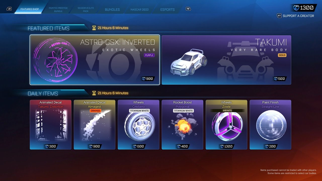 Purple Astro-CSX: Inverted, Gold Takumi and more! Rocket League Item ...