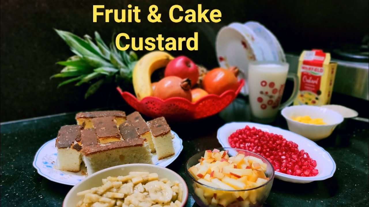 Fruit & Cake Custard | Easy to make | Dessert recipe - YouTube