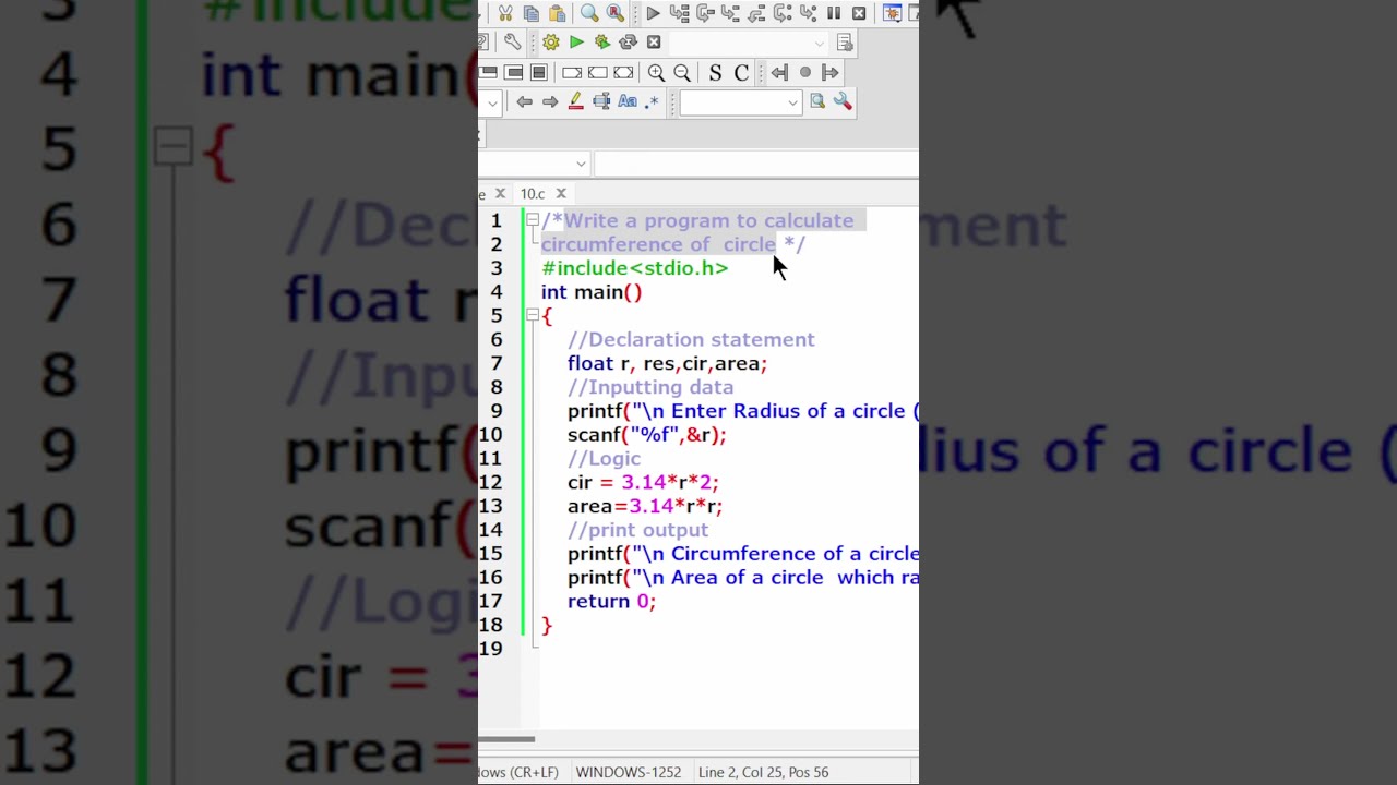 Write A Program To Calculate Circumference Of Circle YouTube Write A Program To Calculate Circumference Of Circle YouTube