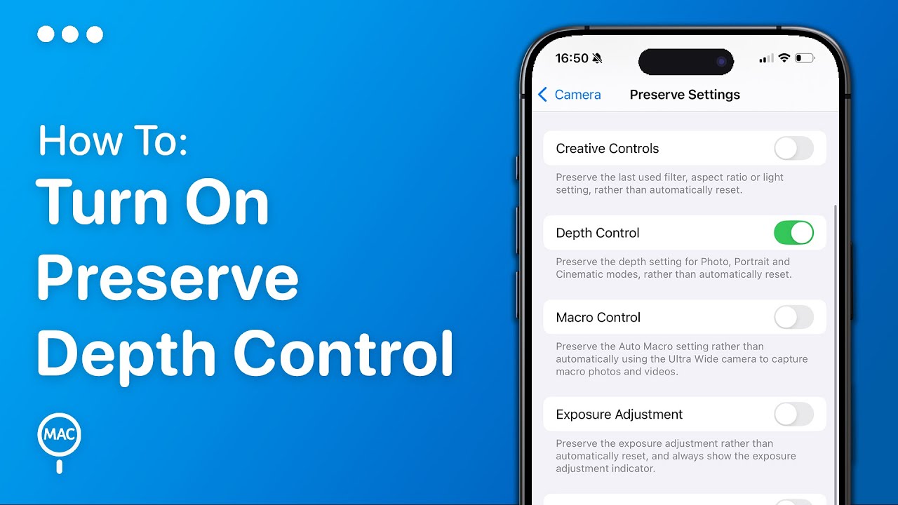 How To Preserve Camera Depth Control On iPhone | Easy Guide - YouTube