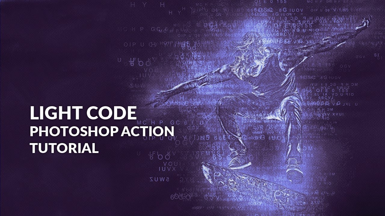 Light Code Photoshop Action Tutorial - YouTube