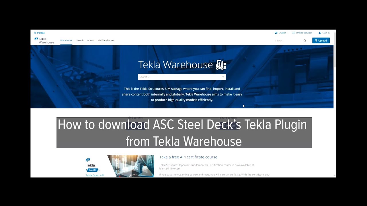 How to Download the ASC Steel Deck Tekla Structures Plugin on Tekla Warehouse - YouTube