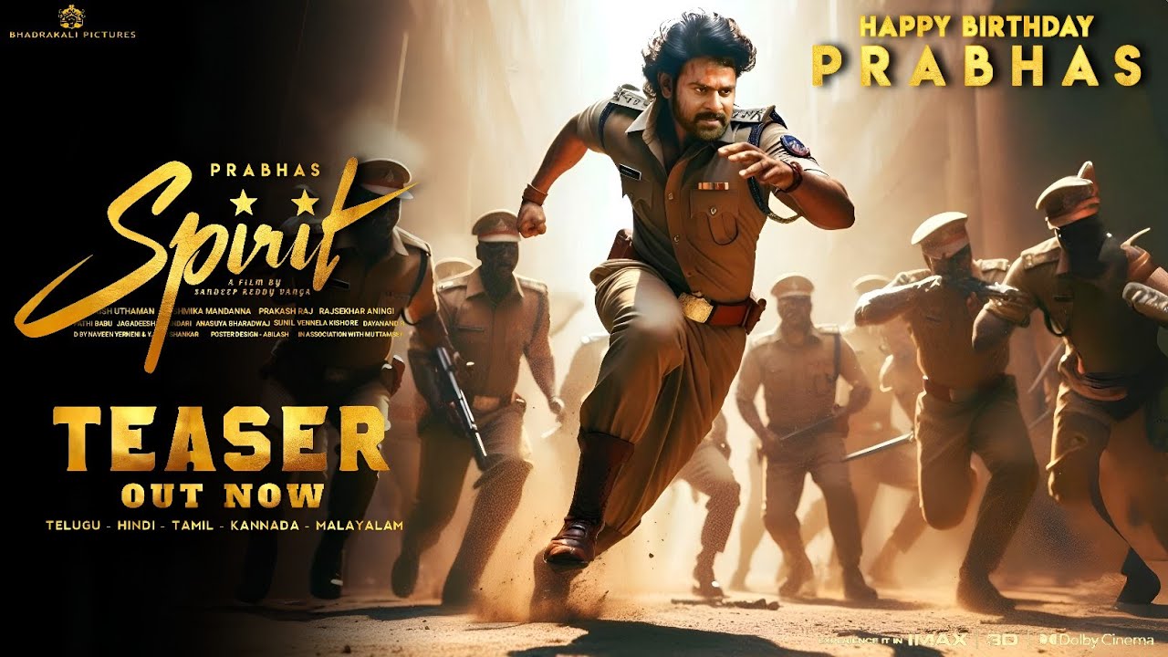 SPIRIT - Prabhas Intro First Look Teaser|Spirit Official Teaser|Spirit Trailer|Prabhas|Sandeep ...