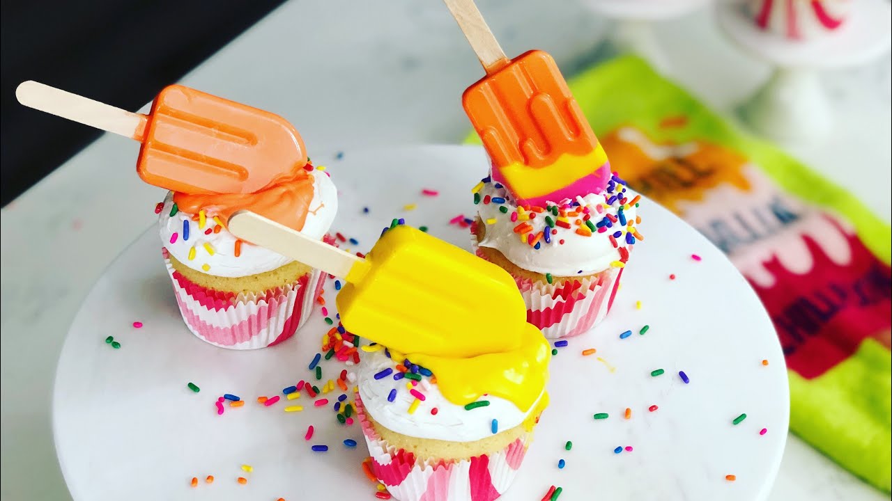 POPSICLE CUPCAKES - EASY SUMMER CUPCAKES - WILTON DIY-LISH POPSICLE KIT ...