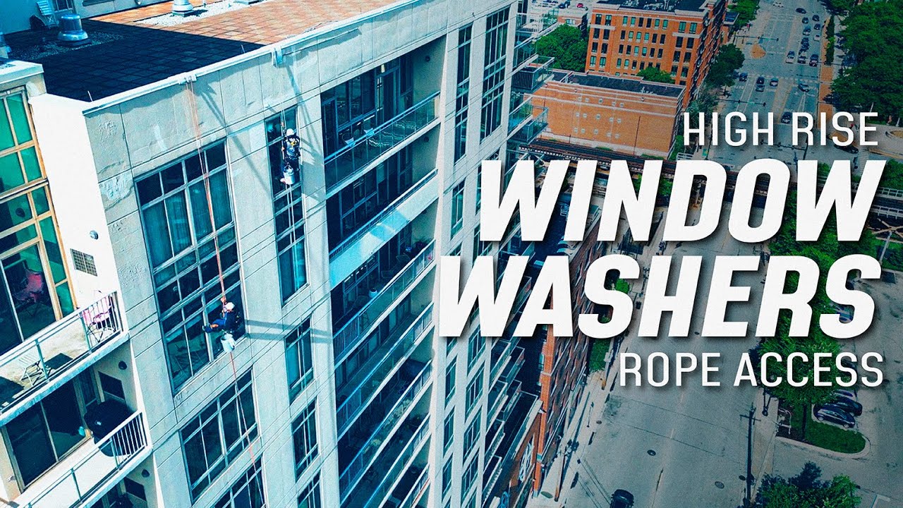 High Rise Window Washers | Rope Access - YouTube