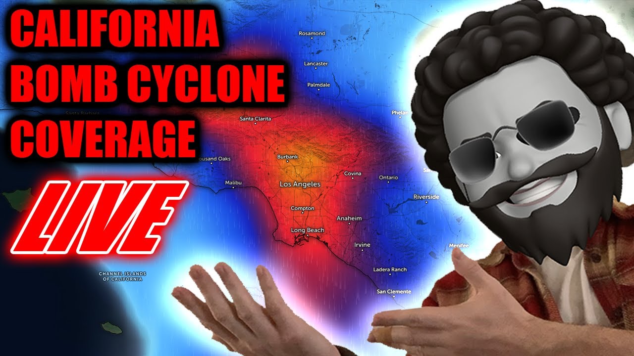 🔴California MASSIVE Bomb Cyclone Storm 2023 ALL NIGHT Coverage - YouTube