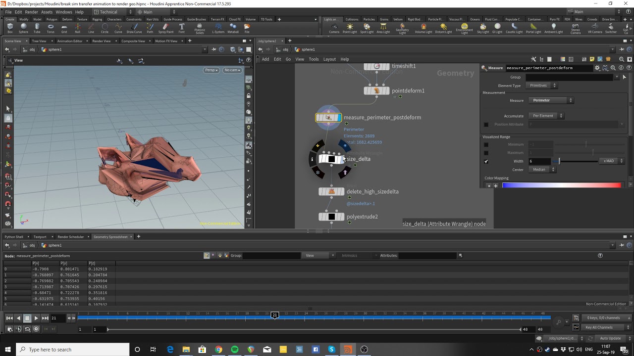 Houdini 17 5 sim to render geo animation transfer - YouTube