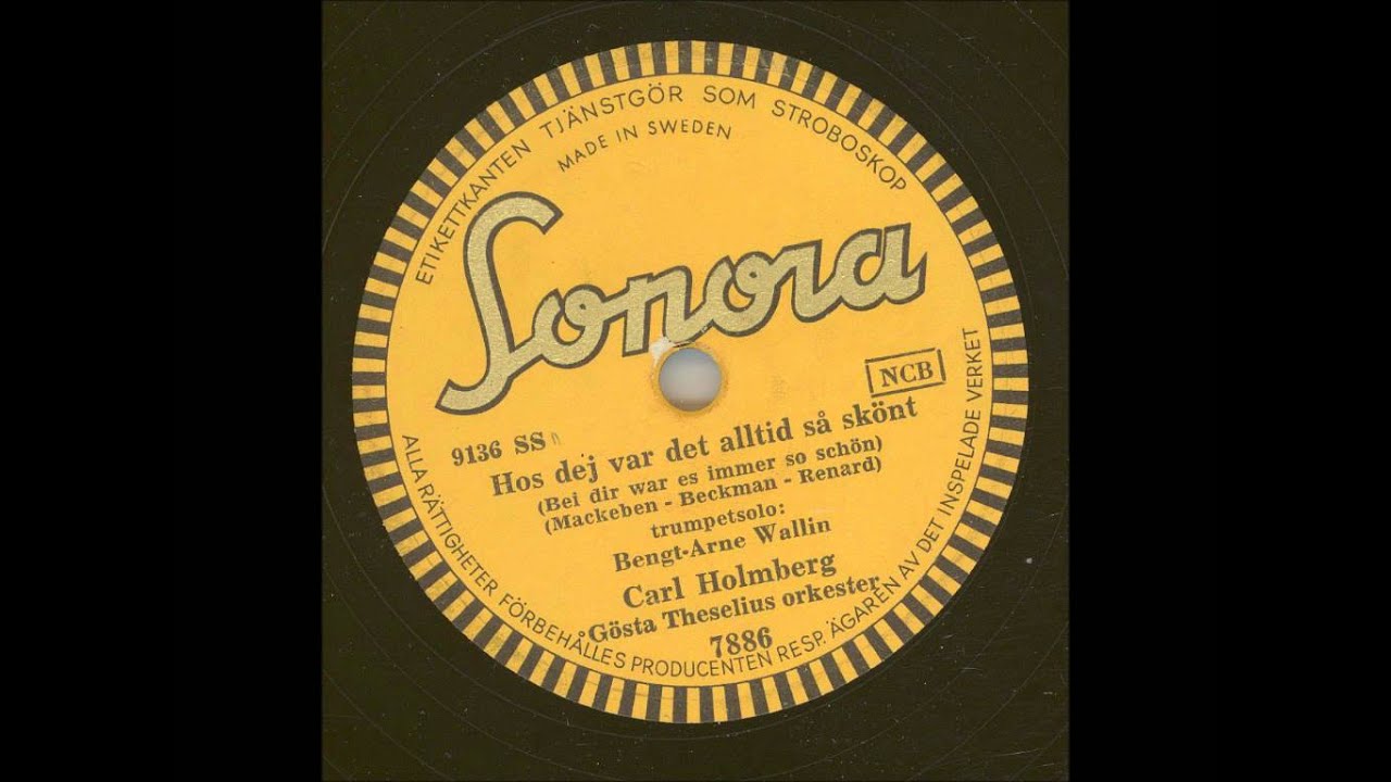 Carl Holmberg - Hos dej var det alltid så skönt - YouTube