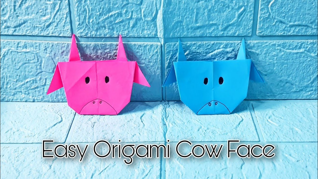 How To Make An Origami Face Cow | Easy Origami Paper Cow Head - YouTube