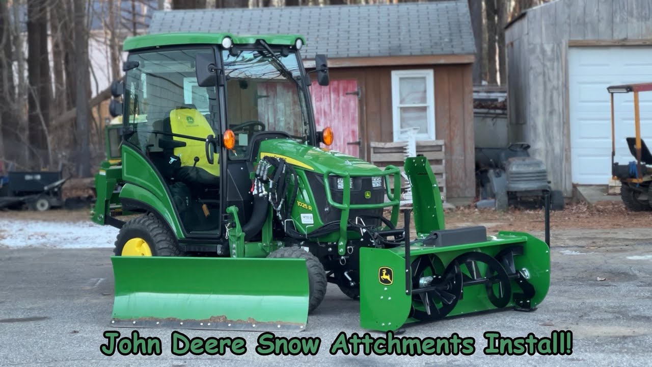 John Deere 1025R Winter Prep: Plow & Blower Install - YouTube