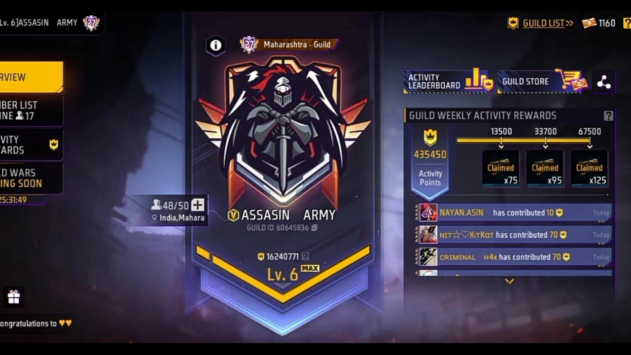 how to join v badge guild ASSASSIN'S ARMY , NAYAN ASIN, RS SANDEEP 99 ...