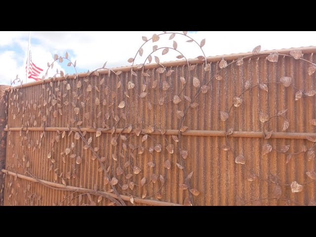 Rusty Corrugated Metal Fence
