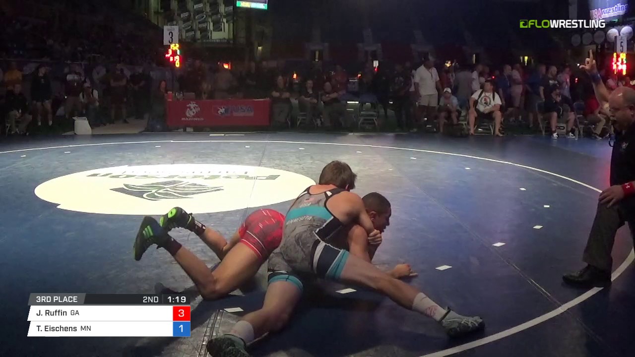 Junior GR 152 3rd Place - Justin Ruffin (GA) vs. Tyler Eischens (MN ...