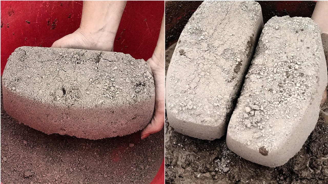 💯Satisfying😴Super Soft🤤Crunchy Concrete🪨Shapes Dry🌪️+Water💦Crumbling🤤🤤 ...