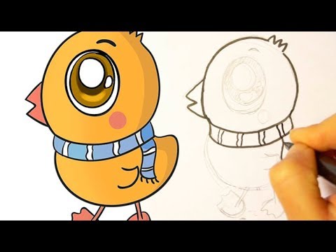 Cómo dibujar un Pollito y Bufanda Small - YouTube