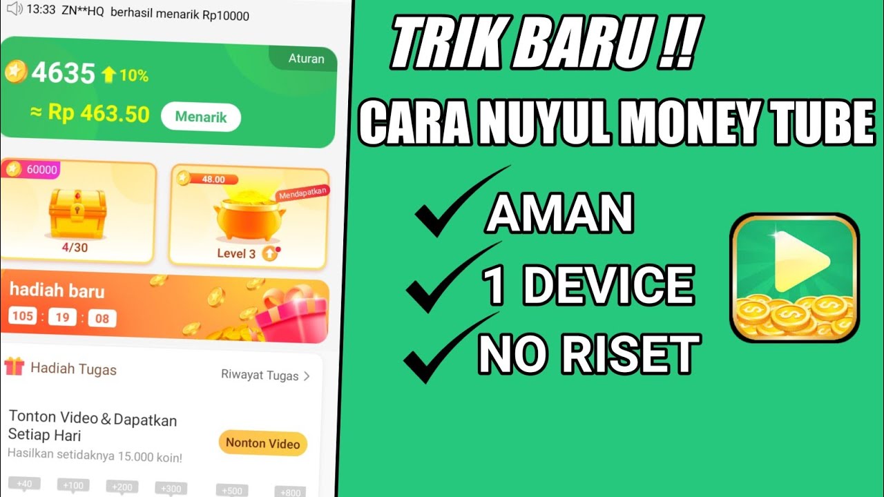 Cara Nuyul Money Tube Terbaru Aplikasi Penghasil Saldo Dana Tercepat ...