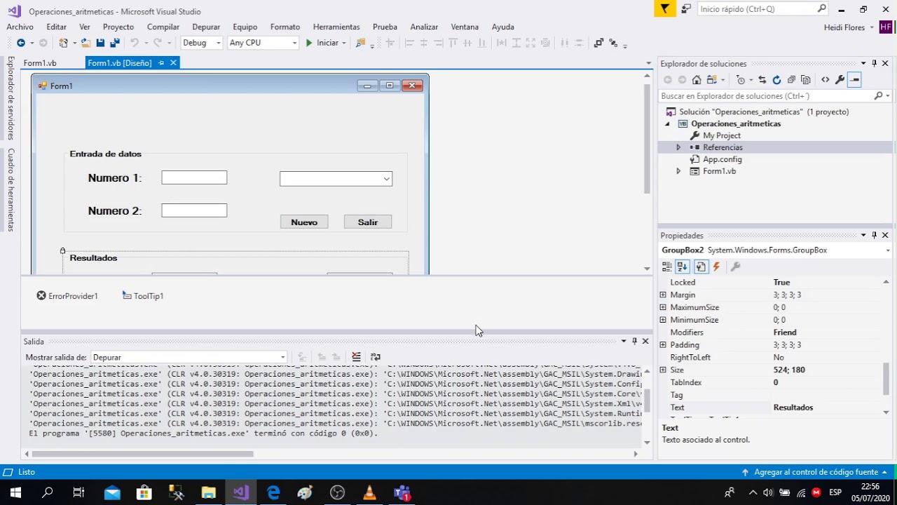 Ejercicio operaciones aritmeticas, combobox, parte 1 - YouTube
