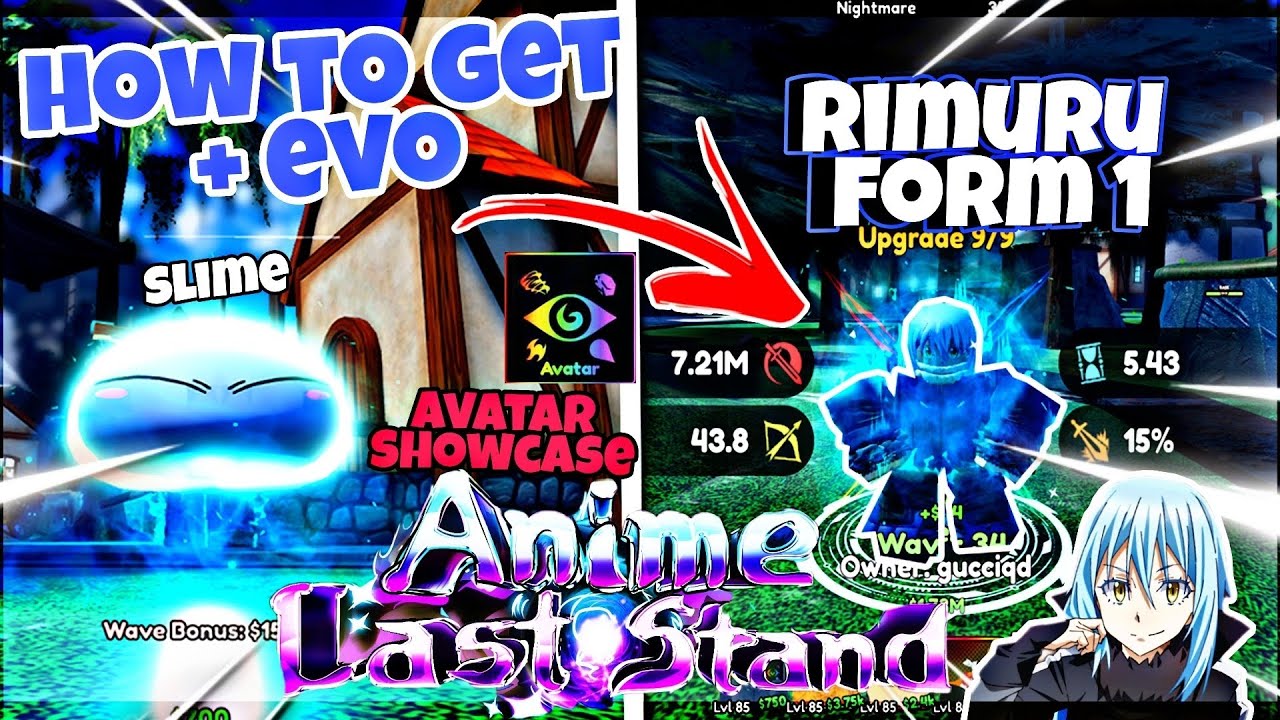 Anime Last Stand - Cách lấy và Evo Rimuru (slime) dạng 1 & Avatar ...