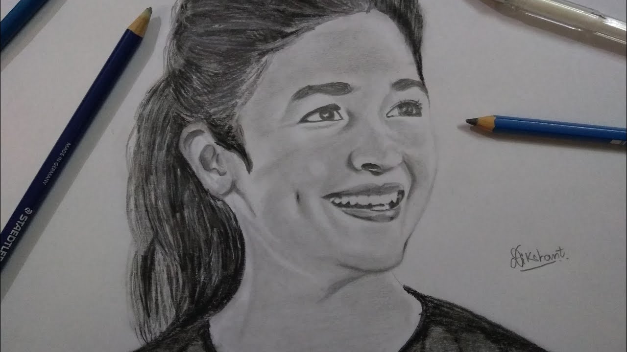 How to draw || Drawing Alia bhatt || Timelapse video - YouTube