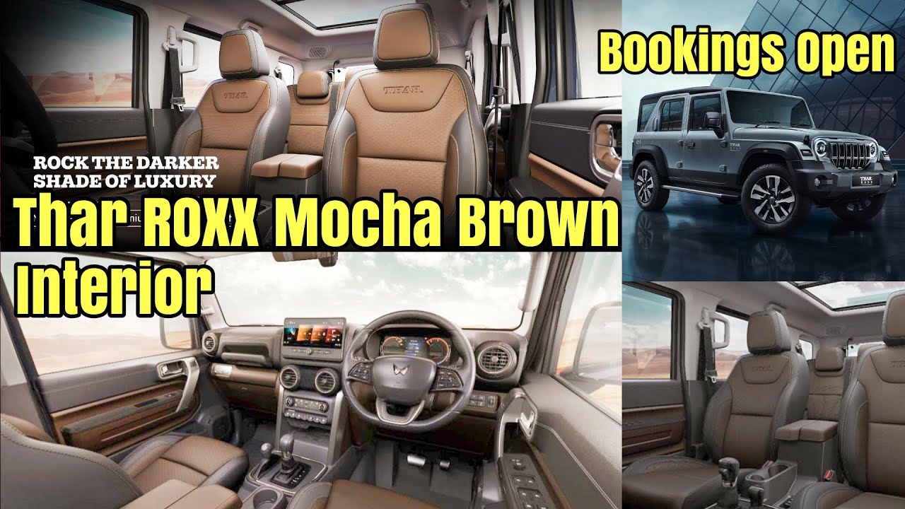 Mahindra Thar ROXX new Mocha Brown interior💥 Bookings Open! - YouTube