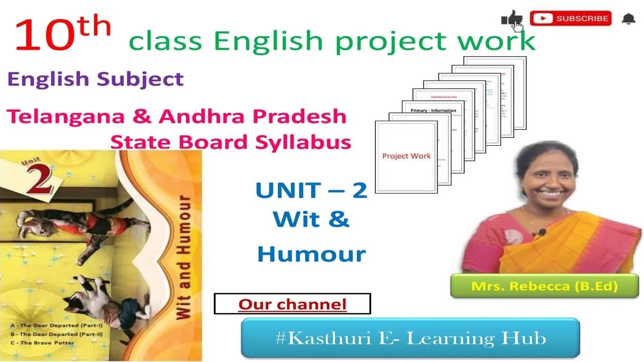 10th class English unit 2 project work Wit and humour | Telangana and ...