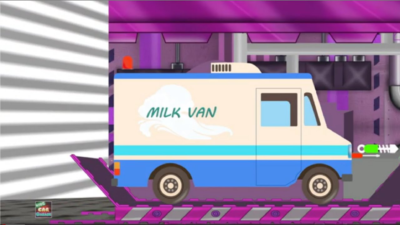 Milk Van | Car Garage Videos For Kids | Van Videos | Cartoon Car for ...