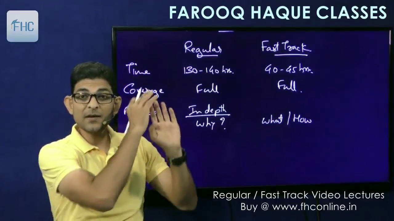 CA FINAL IDT Regular vs Fast Track CA Farooq Haque Video Classes FHC ...