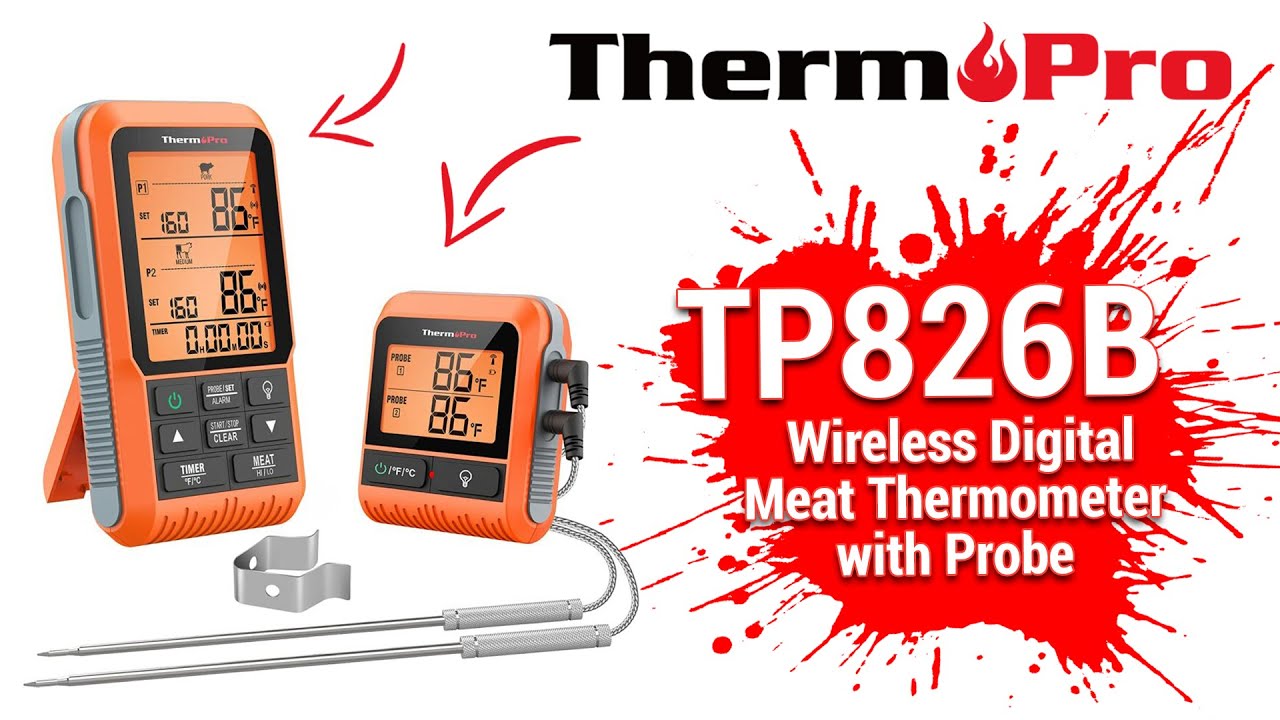 ThermoPro TP826 500FT Wireless Digital Meat Thermometer with Probe ...