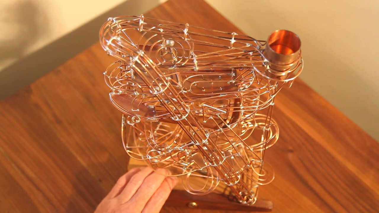 The Pinball Machine. Rolling ball sculpture. marble machine. marble run ...