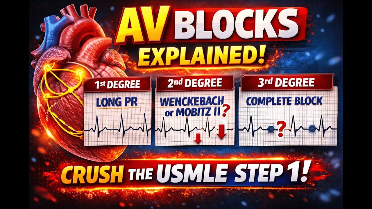 “1st, 2nd & 3rd Degree AV Block | High-Yield USMLE EKG Review” - YouTube
