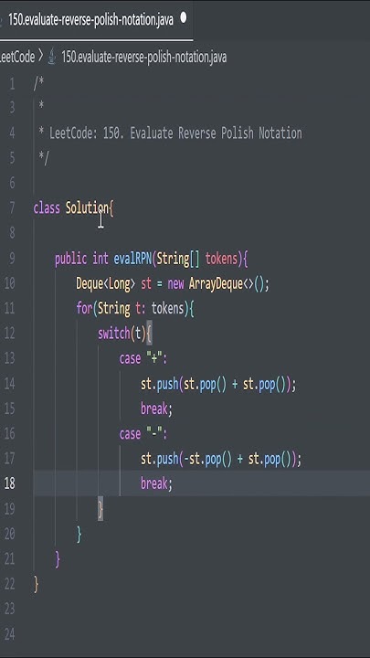 Evaluate Reverse Polish Notation | Amazon Interview Question | Leetcode 150 #leetcode #dsa #java ...