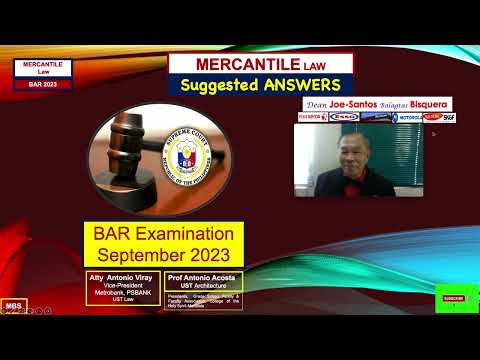 Mercantile Law & Taxation BAR EXAMS 2023 - Dean Joe-Santos Balagtas Bisquera