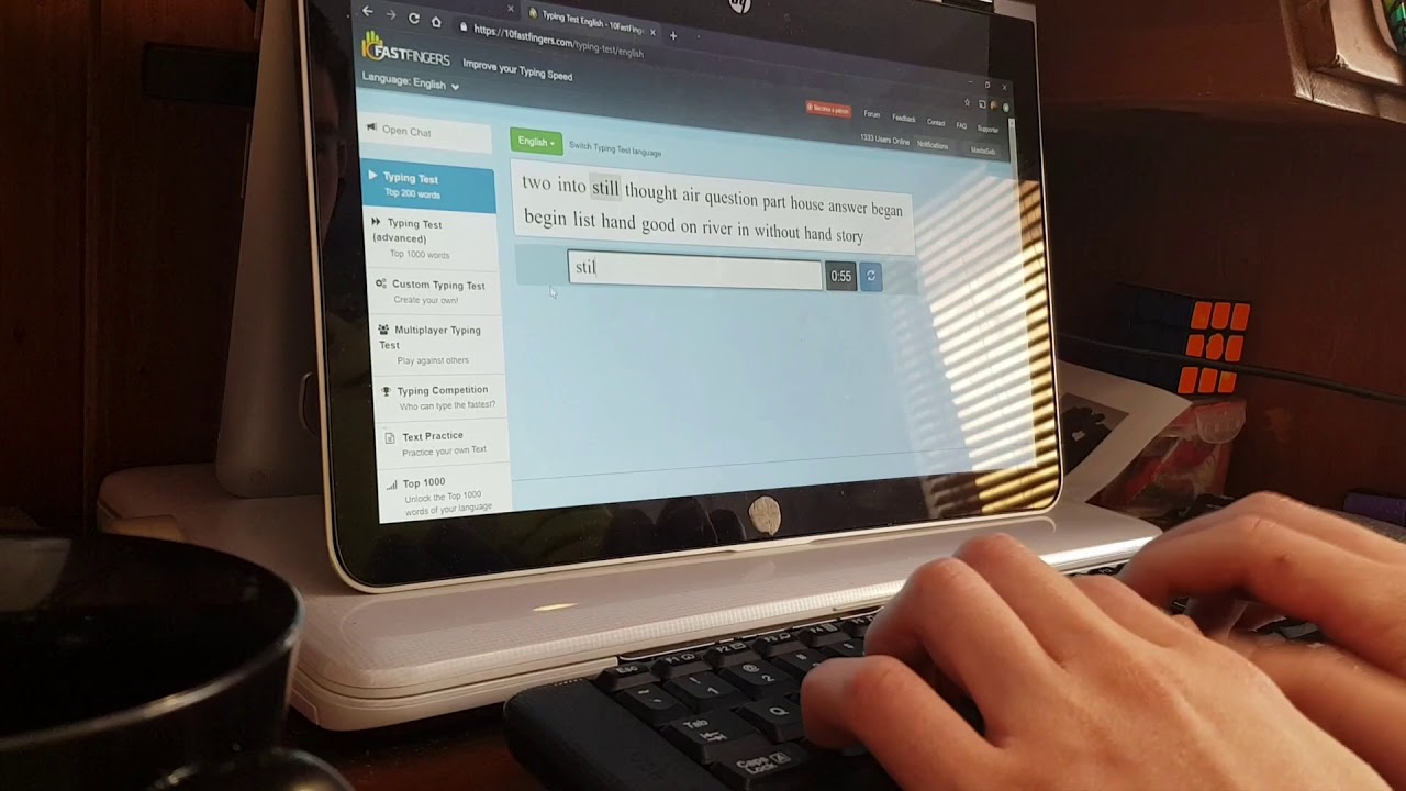 Ten fast fingers test - YouTube
